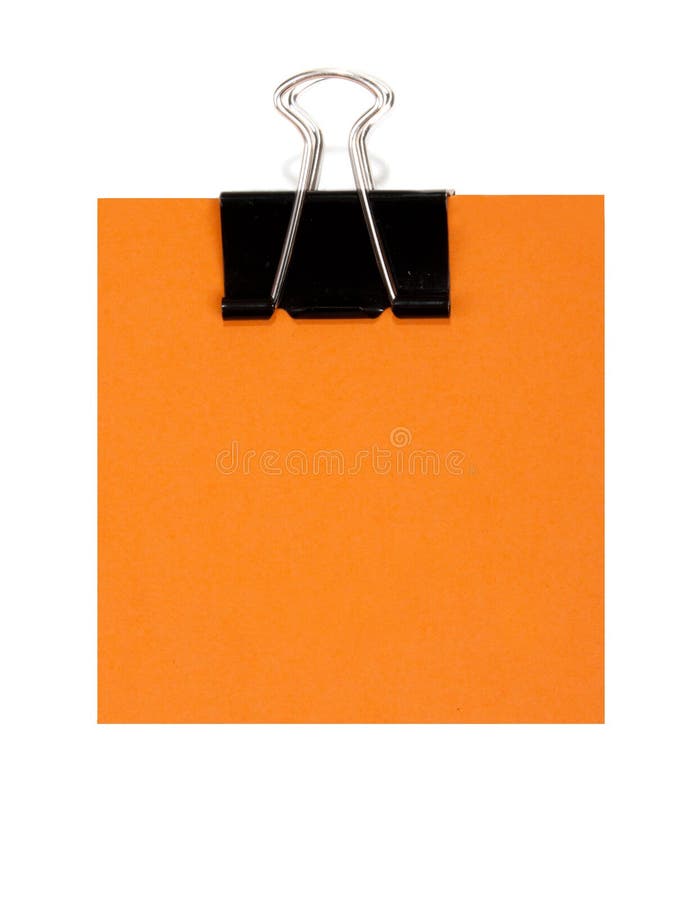 Orange Note and Black Staple Stock Image - Image of notepad, education ...