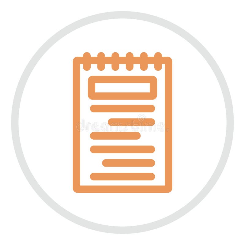 Orange note, icon stock vector. Illustration of memo - 260376820