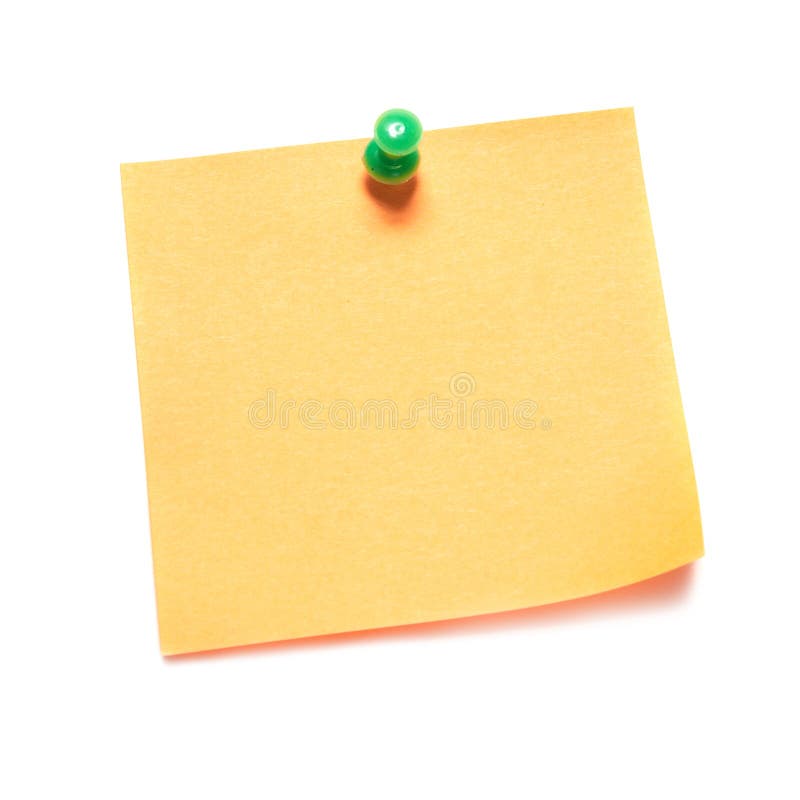 Orange note with tack stock image. Image of organize - 11238841