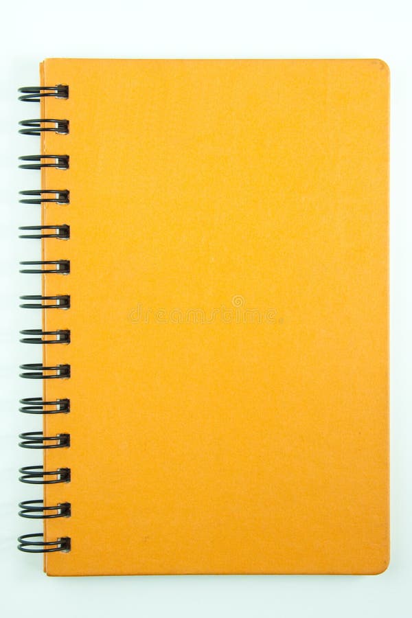 Orange Notebook with Space for Text Isolated on White Background Stock ...