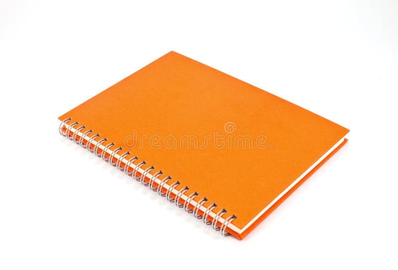 Notebook with an Orange Cover Stock Image - Image of helix, background ...