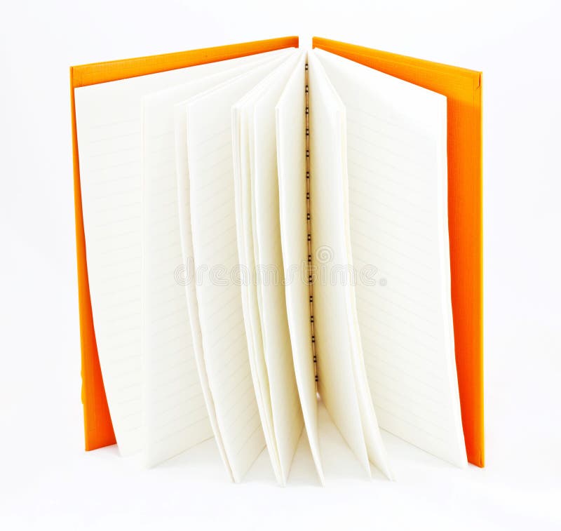 Open Orange notebook stock image. Image of document, note - 16595125