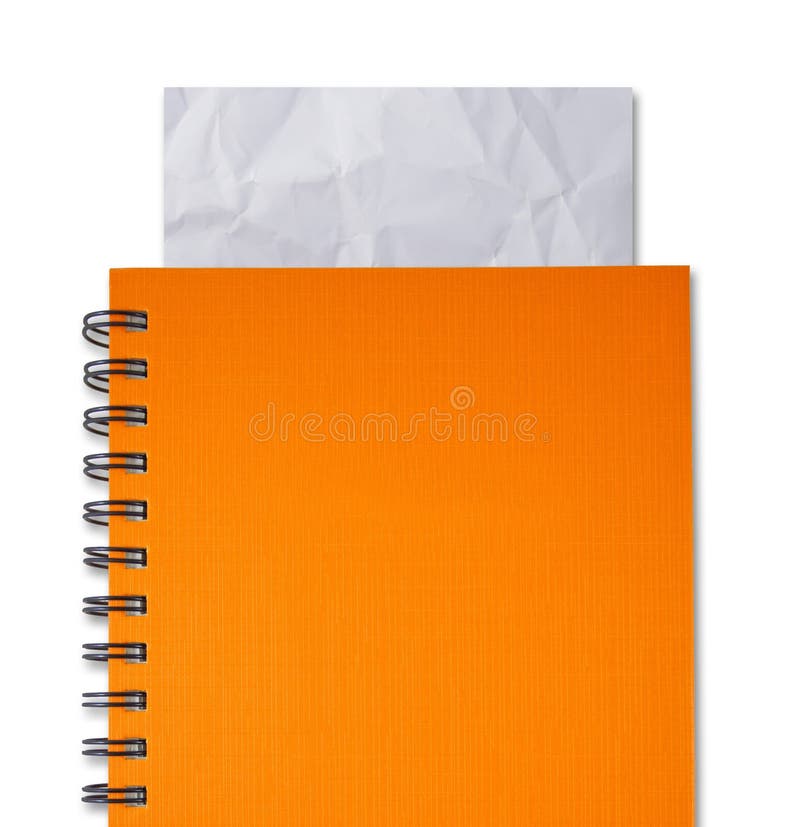 Orange Notebook on a White Backround Stock Photo - Image of notebook ...