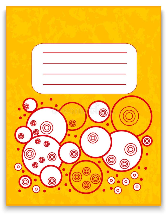 Orange Notebook with Doodle Ornament and Texture Stock Illustration ...
