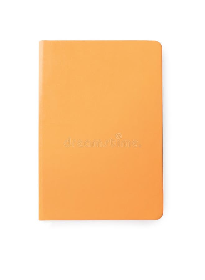 Orange Notebook Isolated on White, Top View Stock Photo - Image of ...