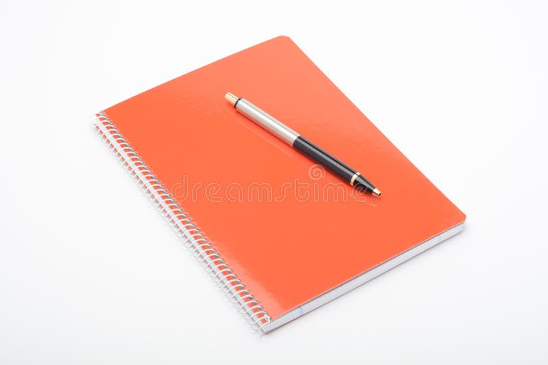 Orange Notebook on a White Backround Stock Photo - Image of notebook ...