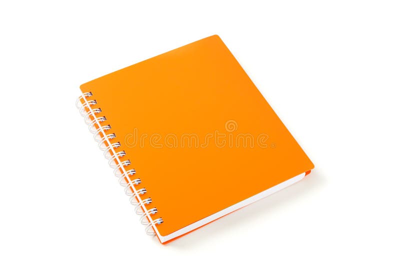 Orange Notebook with Space for Text Isolated on White Background Stock ...