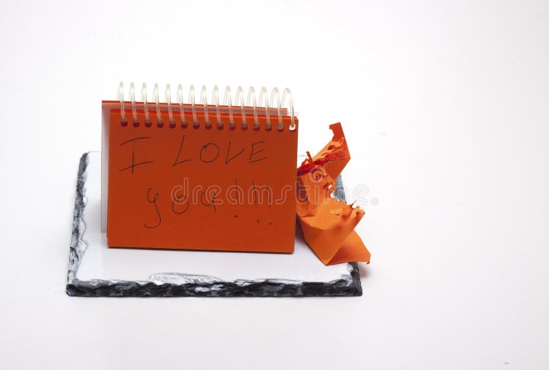 Orange notepad stock photo. Image of page, note, message - 93211276