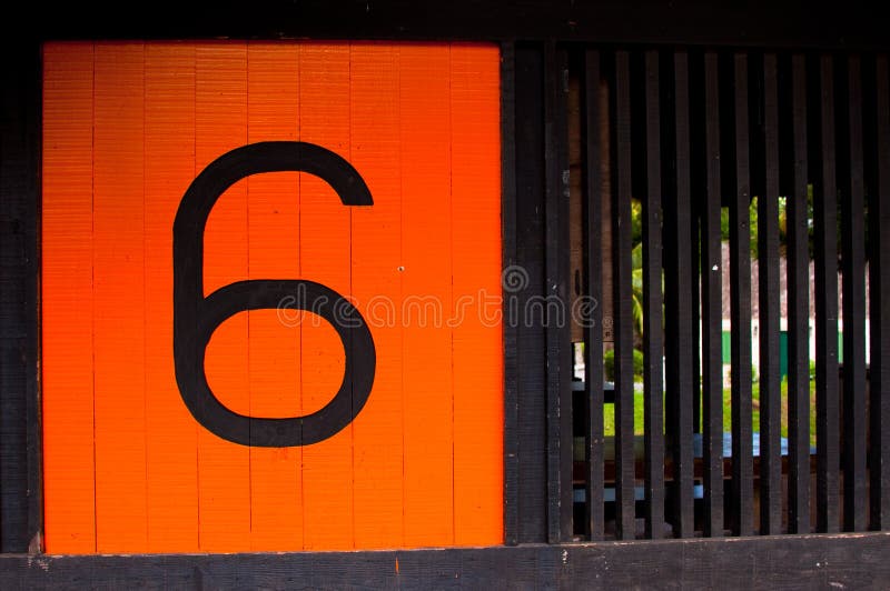 Orange Number Six stock image. Image of wood, unique - 17081665