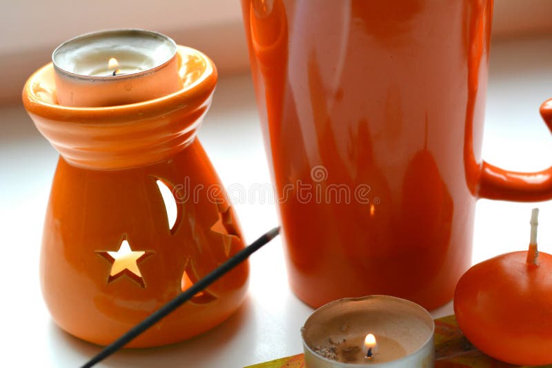 Orange objects stock image. Image of candles, orange - 95752599