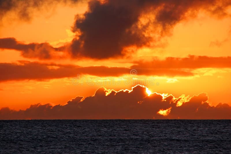 Orange ocean sunset stock image. Image of evening, nature - 22405507