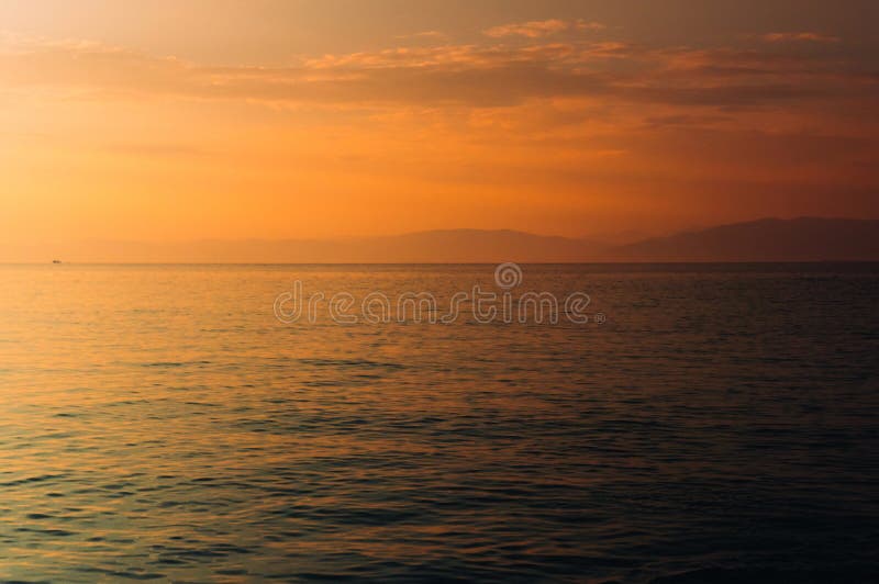 Orange ocean sunset stock image. Image of daylight, light - 55696239