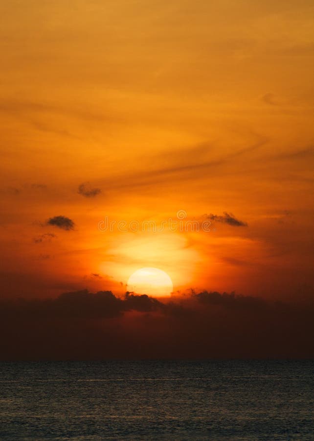 Orange Ocean Sunset stock photo. Image of sunlight, ocean - 33785796