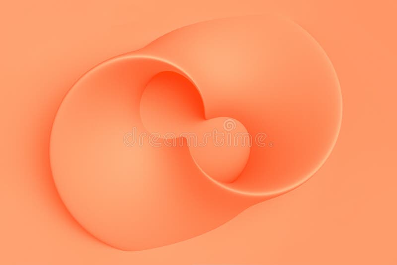 Orange Ochre Light Delicate Abstract 3D Background of a Wave Curving ...