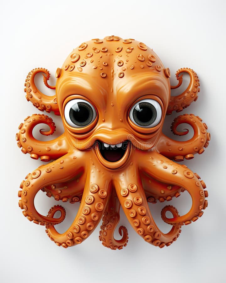 An Orange Octopus Mask with Eyes and a Smile on it S Face. Generative ...