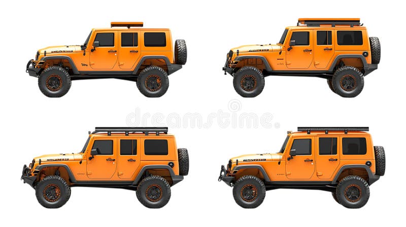 Orange Off-Road Vehicle on Transparent Background Stock Illustration ...