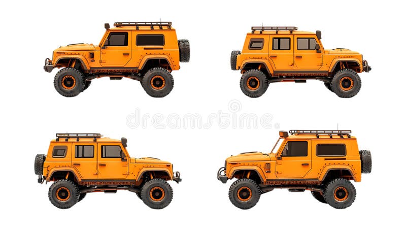 Orange Off-Road Vehicle on Transparent Background Stock Illustration ...