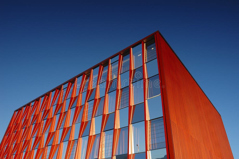 Orange office block stock photo. Image of color, frontage - 2689894