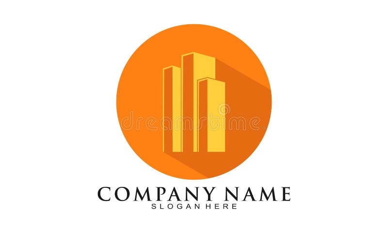 Orange Office Building Icon Logo Stock Vector - Illustration of ...