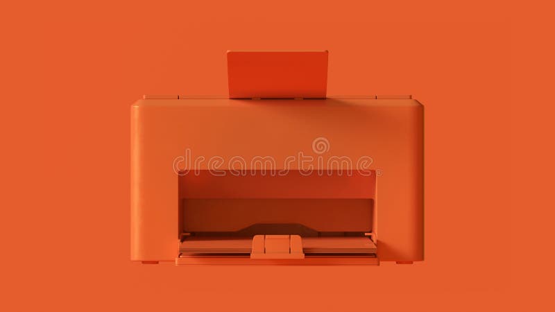Orange Office Desktop Printer Stock Illustration - Illustration of ...