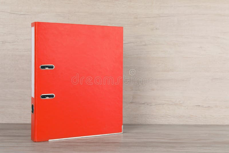 Orange Office Folder on White Wooden Table, Space for Text Stock Image ...