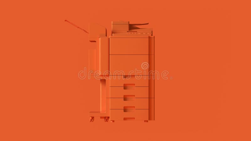 Orange Office Large Printer Stock Illustration - Illustration of office ...