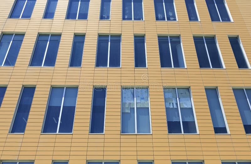 Orange Offices Building in CornellÃ Stock Photo - Image of light ...