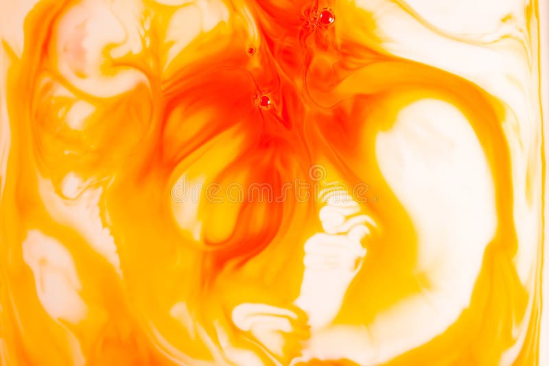 Orange Oil Paint on Water Abstract Background Stock Photo - Image of ...