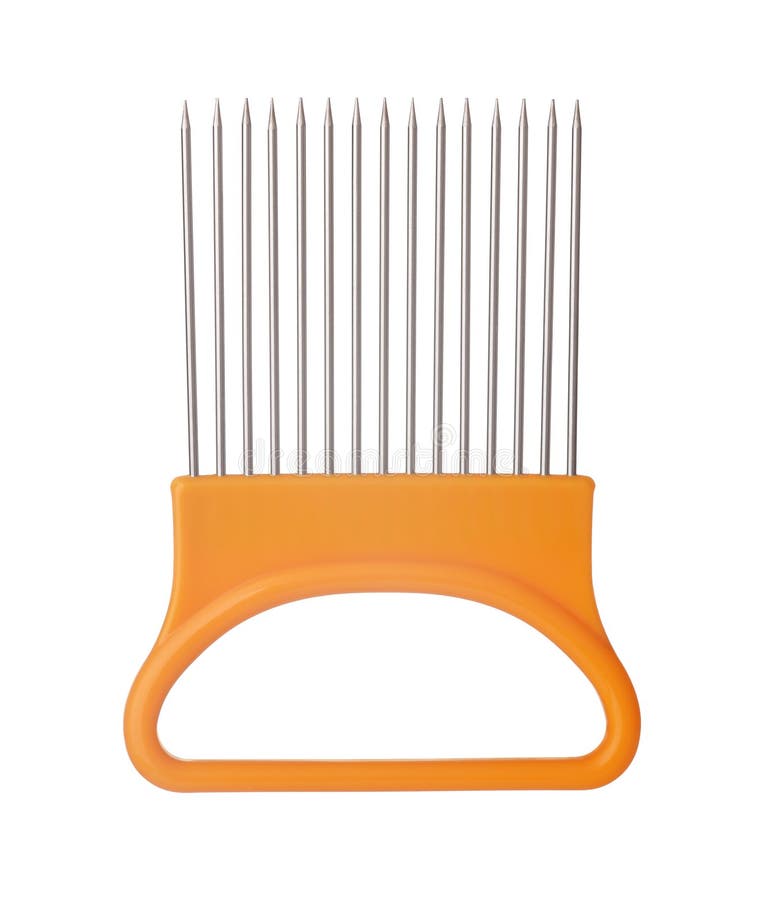 Orange Onion and Vegetable Cutting Fork Holder Stock Image - Image of ...