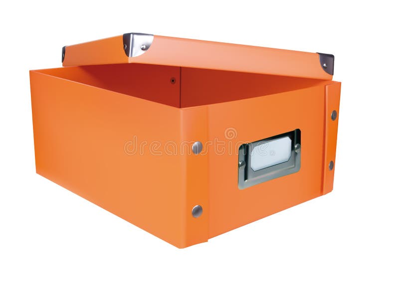 Orange opened storage box stock vector. Illustration of present - 23959509