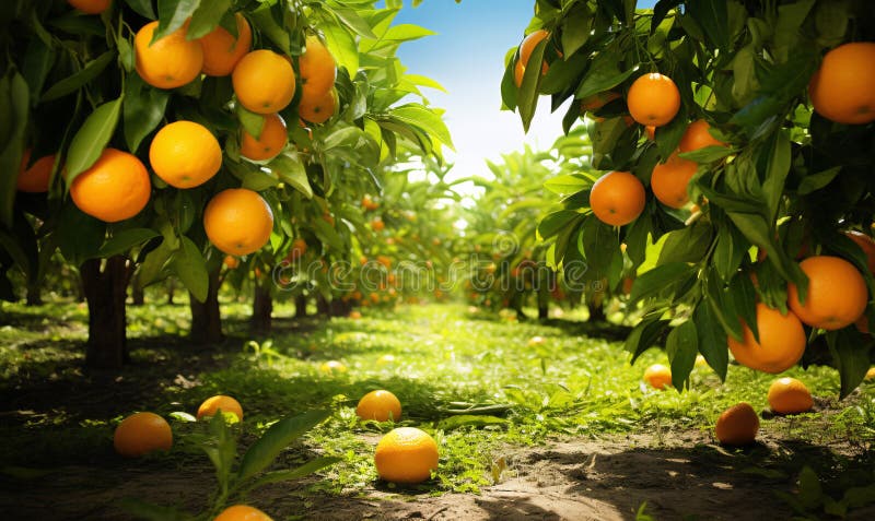 Orange Orchard before Harvest Stock Photo - Image of ripe, grove: 377721812