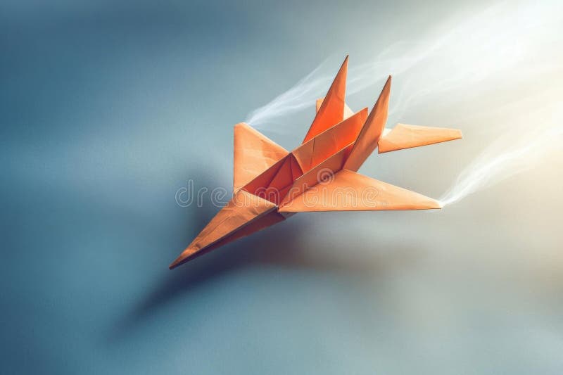 Orange Origami Airplane Soars into the Future with Creative Paper Art ...