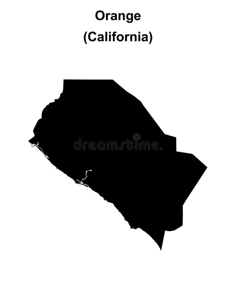 Orange outline map stock vector. Illustration of shape - 357885020