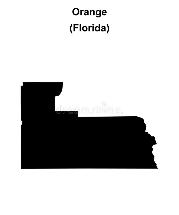 Orange outline map stock vector. Illustration of border - 357889821