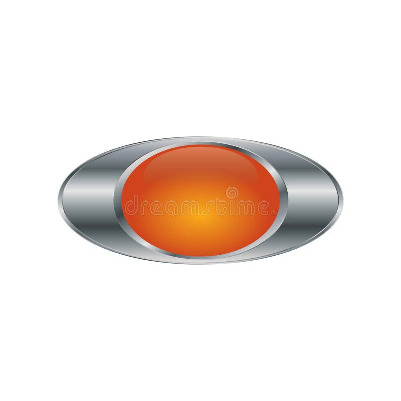 Orange Oval Buttons. 3d Glass Menu Icons Stock Vector - Illustration of ...