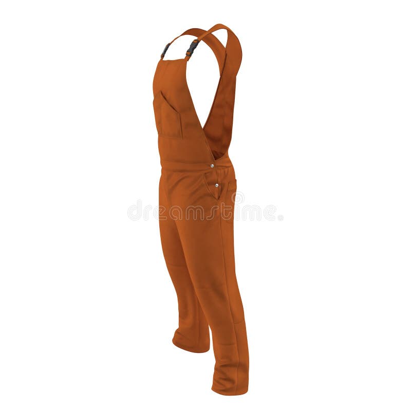 Orange Overall for Workman on White Background. 3D Illustration ...