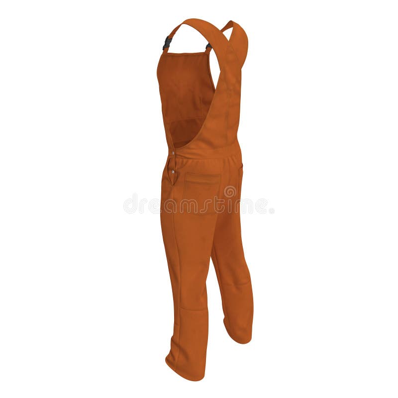 Orange Overall for Workman on White Background. 3D Illustration ...