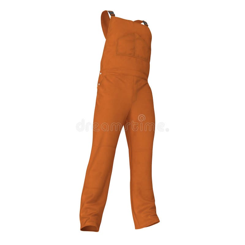Orange Overall for Workman on White Background. 3D Illustration ...