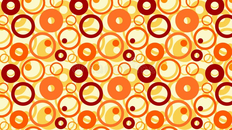 Orange Overlapping Circles Pattern Background Stock Vector