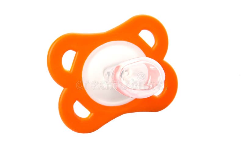 Orange Pacifier I stock photo. Image of background, shield - 44566574