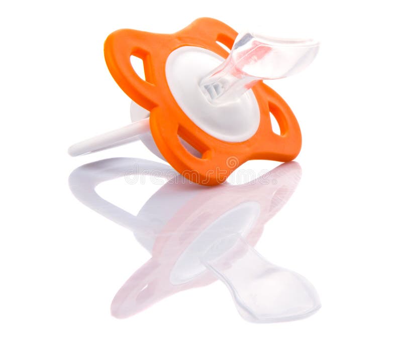 Orange Pacifier II stock image. Image of shield, soft - 44566587