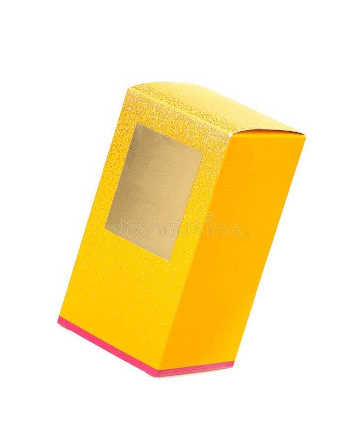 Orange Packing Box Isolated on White Background Stock Image - Image of ...