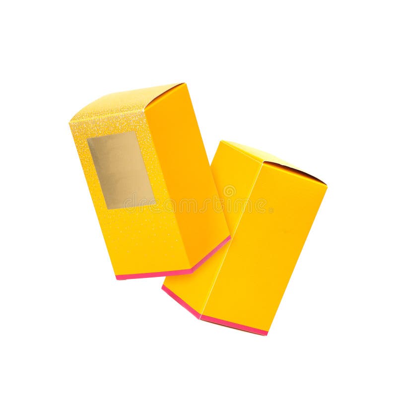 Orange Packing Box Isolated on White Background Stock Image - Image of ...