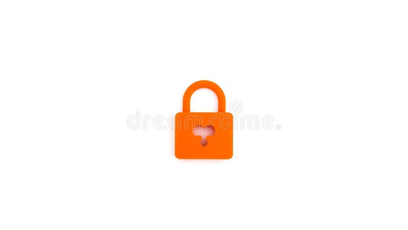 Orange Padlock Icon: Security and Privacy Symbol Stock Illustration ...
