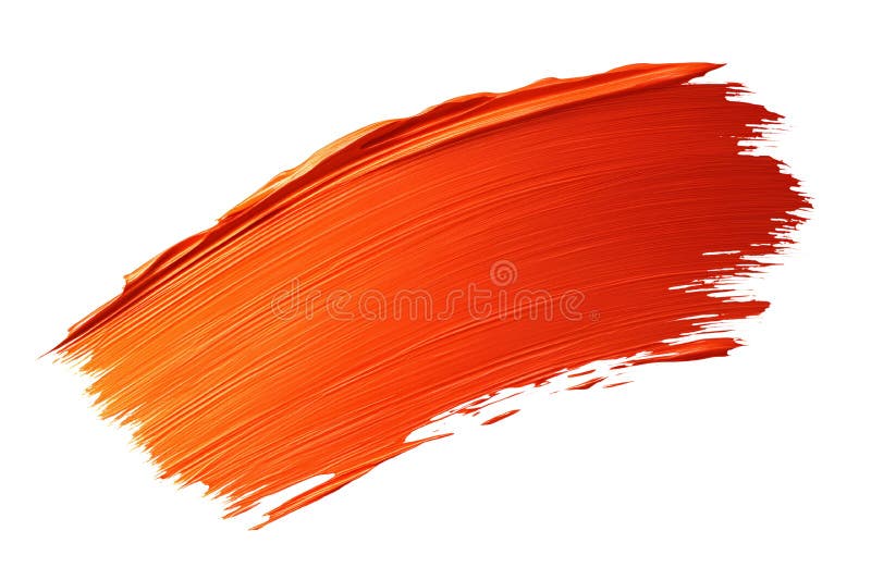 Orange Paint Brush Stroke Isolated on White Stock Photo - Illustration ...