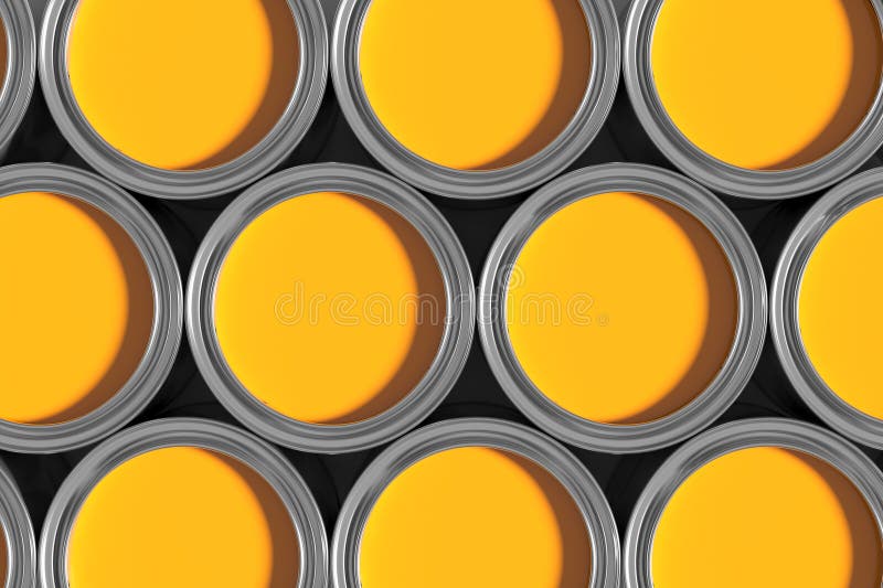 Orange Paint Cans Forming a Colorful and Vibrant Pattern Stock ...