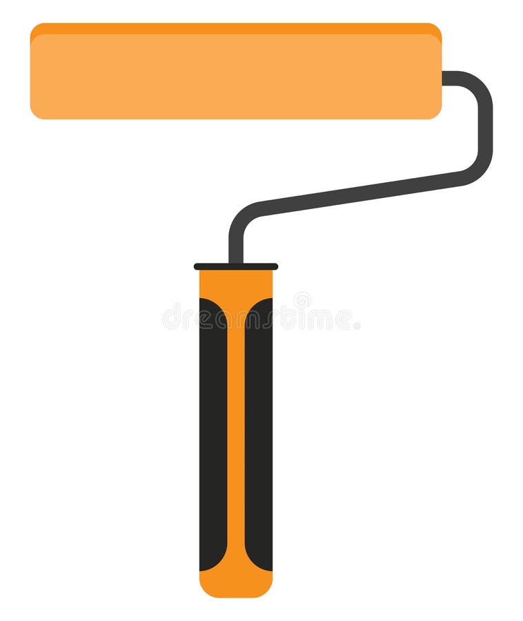 Paint roller, icon stock vector. Illustration of creative - 261369505