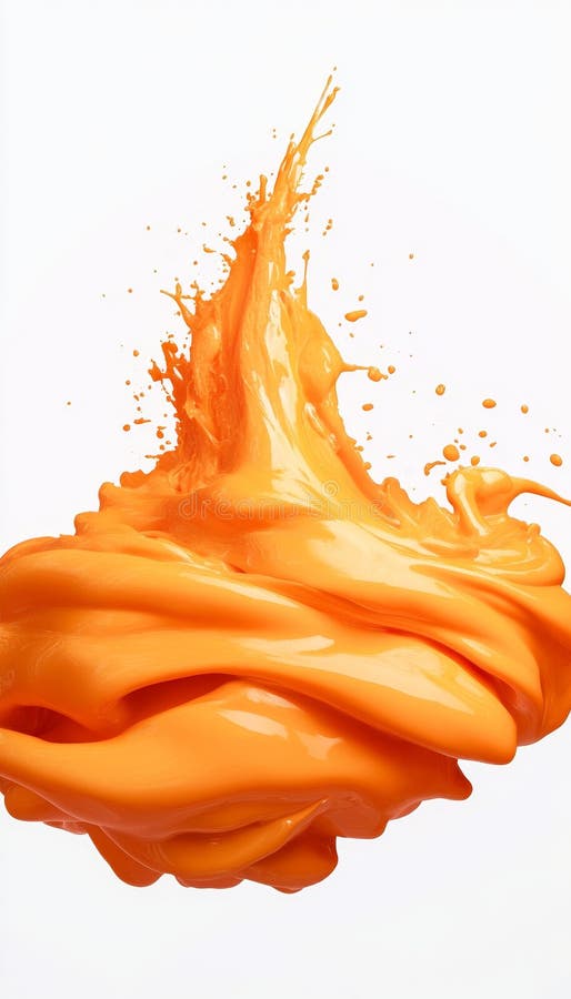 Orange Paint Splash, Dynamic Liquid Explosion, Vibrant Color Burst ...