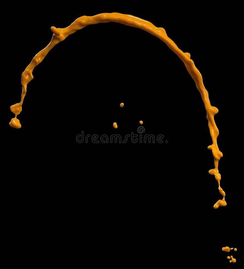 Orange Paint Splash Isolated on Black Background Stock Photo - Image of ...