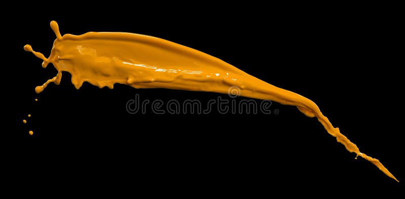 Orange Paint Splash Isolated on White Background Stock Illustration ...